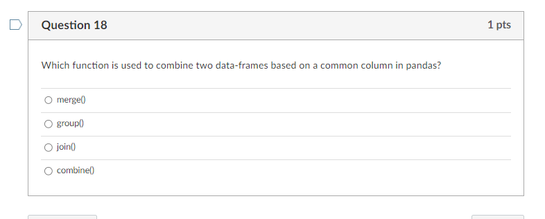 Solved Which function is used to combine two data-frames | Chegg.com