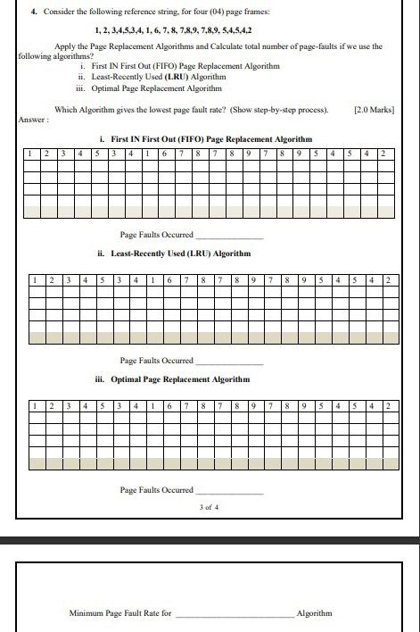 Solved 4 Consider The Following Reference String For Four 
