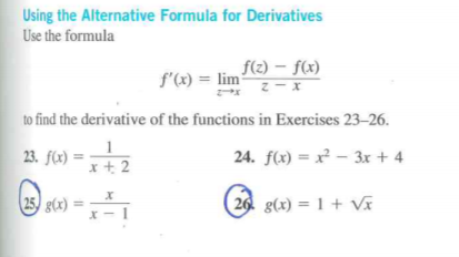 Solved Using the Alternative Formula for Derivatives Use the | Chegg.com
