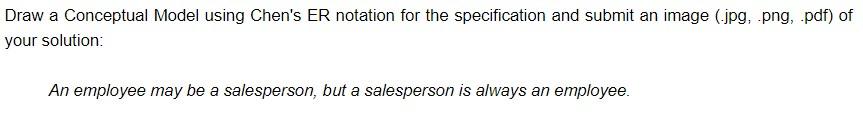 Solved Draw a Conceptual Model using Chen's ER notation for | Chegg.com