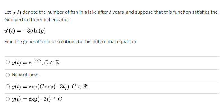 Solved Let y(t) denote the number of fish in a lake after t | Chegg.com Solved Let y(t) denote the number of fish in a lake after t | Chegg.com