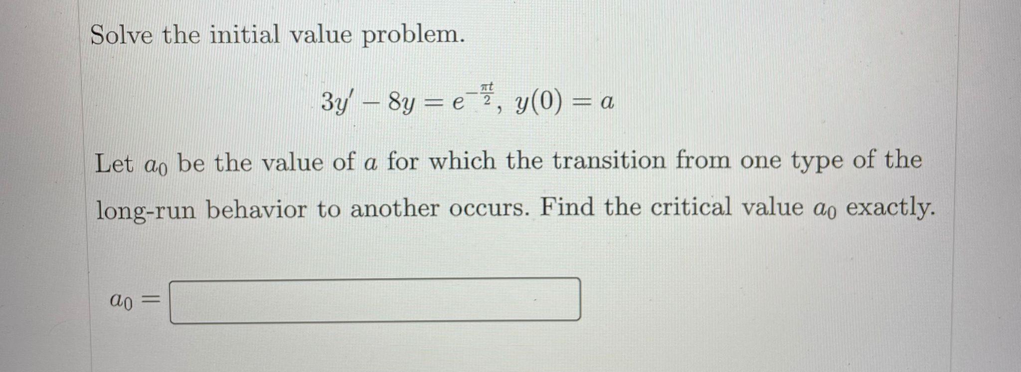 Solved Find the solution of the given initial value problem | Chegg.com