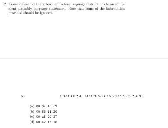 Solved Show some work: Translate each of the following | Chegg.com