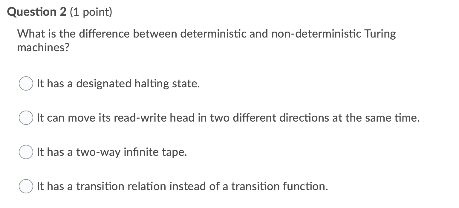 Solved Question 2 (1 point) What is the difference between | Chegg.com
