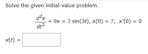 Solved Solve the given initial-value | Chegg.com