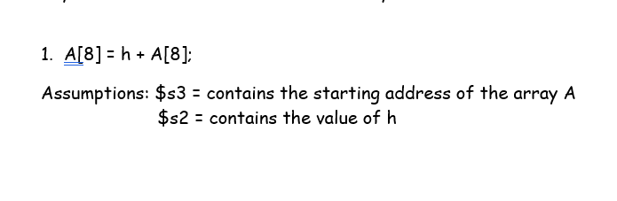 Solved Write the equivalent MIPS instructions for the | Chegg.com