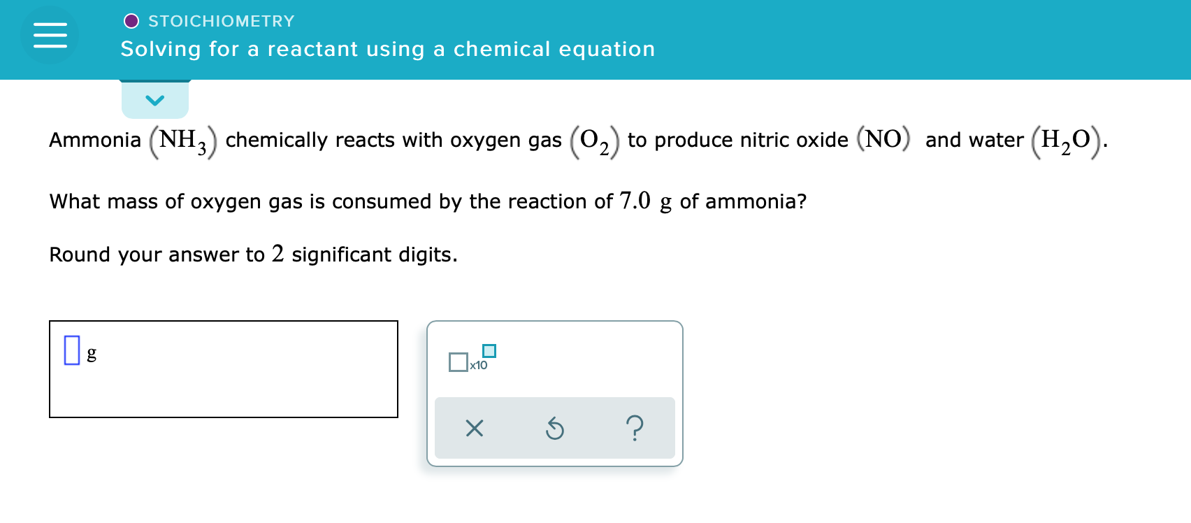 Solved O STOICHIOMETRY Solving for a reactant using a | Chegg.com