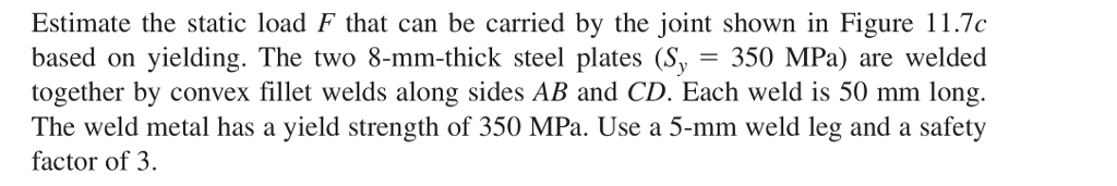 Solved Estimate the static load F that can be carried by the | Chegg.com