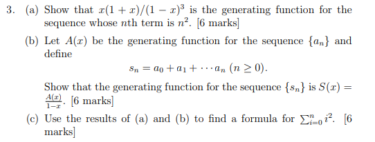 Solved 3. (a) Show that 0(1+)/(1 - 0) is the generating | Chegg.com