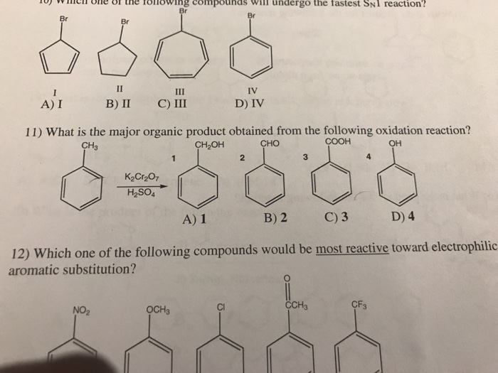 Solved What is the major organic product obtained from the | Chegg.com