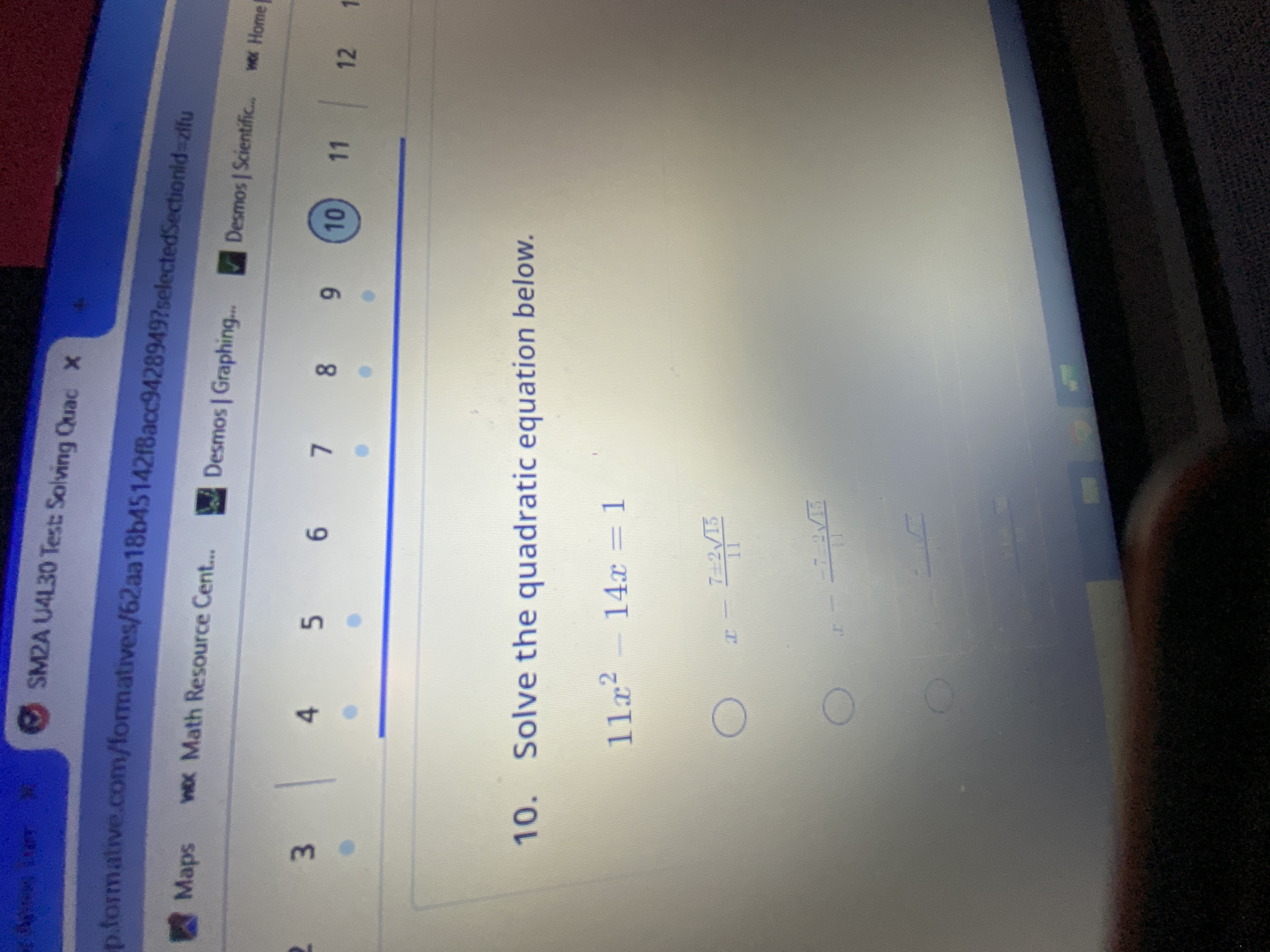 Solved Solve the quadratic equation | Chegg.com