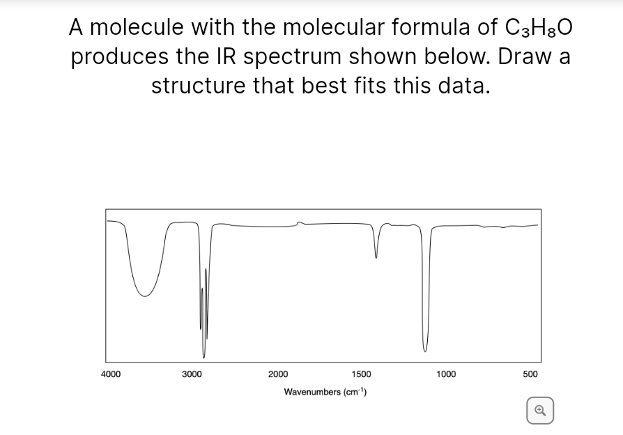 Solved A molecule with the molecular formula of C3H80 | Chegg.com