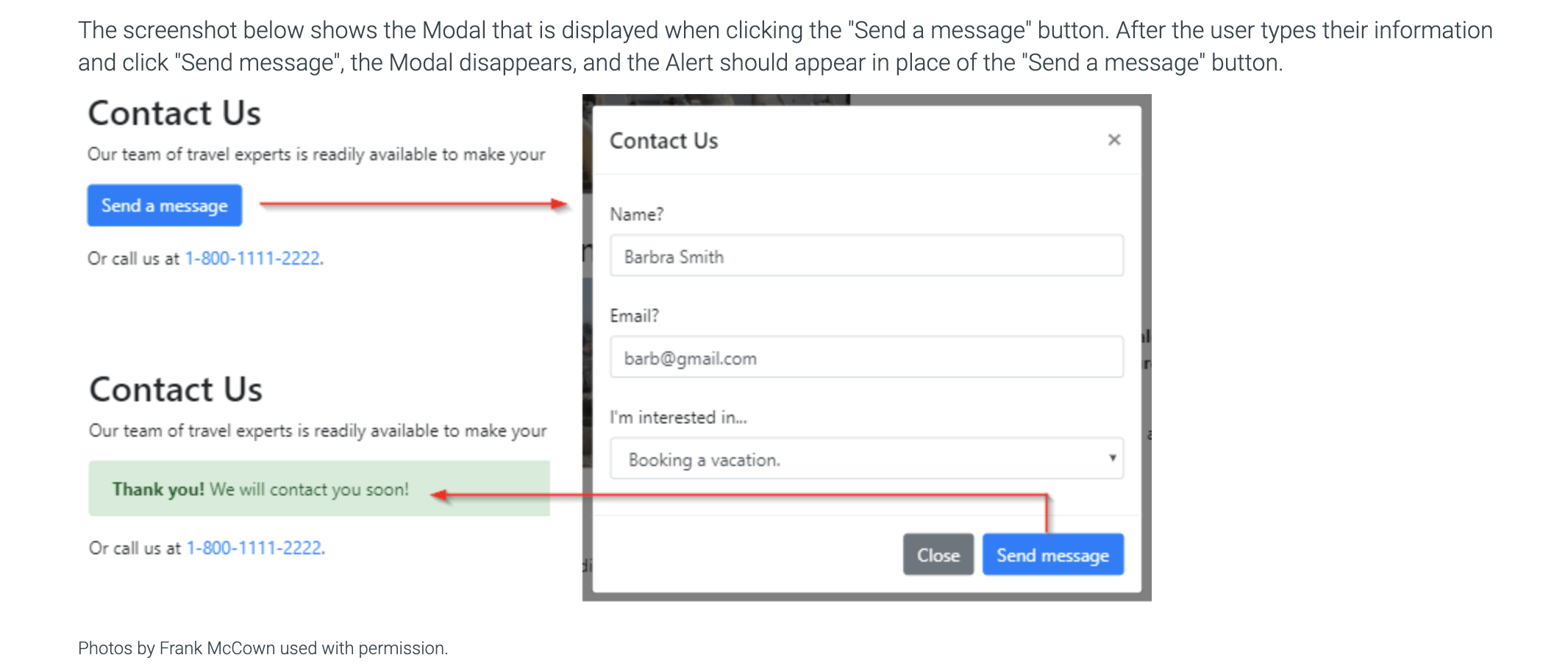 Solved 10.11 LAB: Bootstrap for a vacation website The | Chegg.com