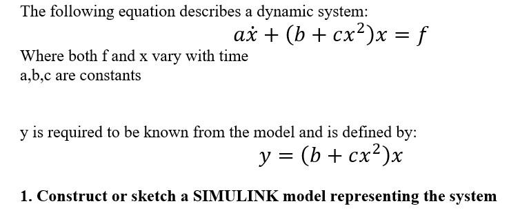 Solved - The following equation describes a dynamic system: | Chegg.com