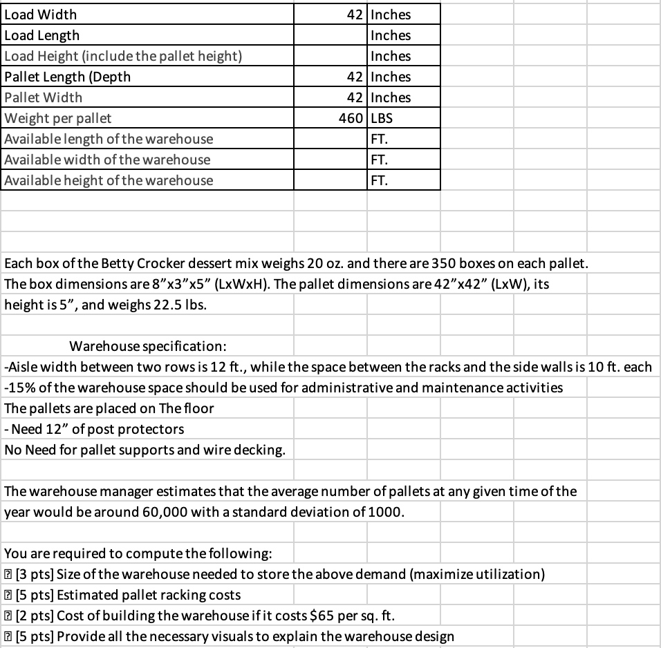 \begin{tabular}{|l|r|l|} \hline Load Width & 42 & | Chegg.com