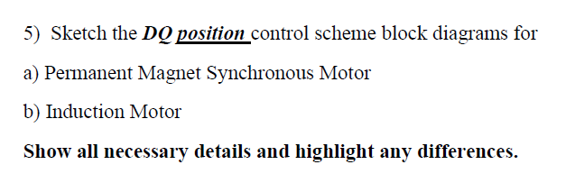 Solved 5) Sketch the DQ position control scheme block | Chegg.com