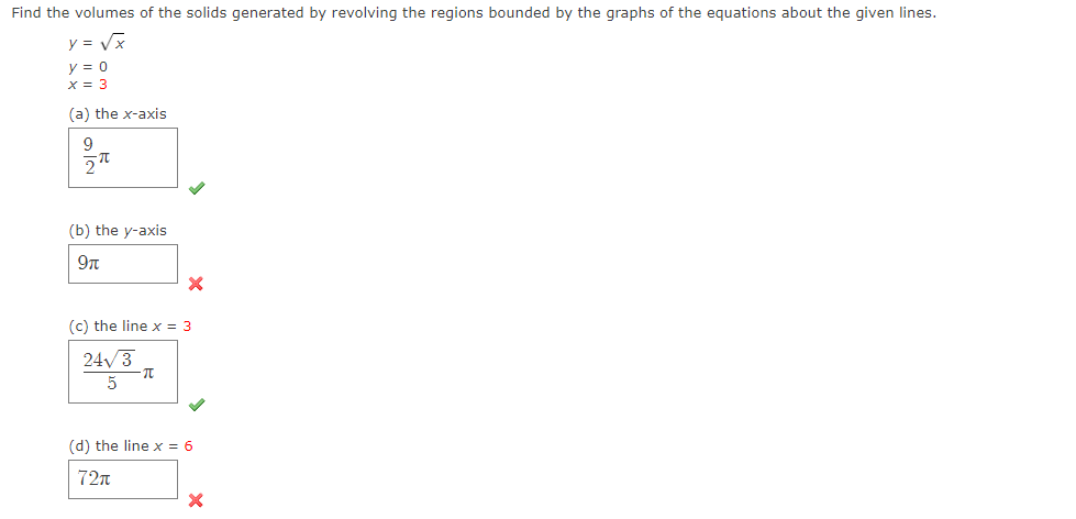 Solved Find the volumes of the solids generated by revolving | Chegg.com