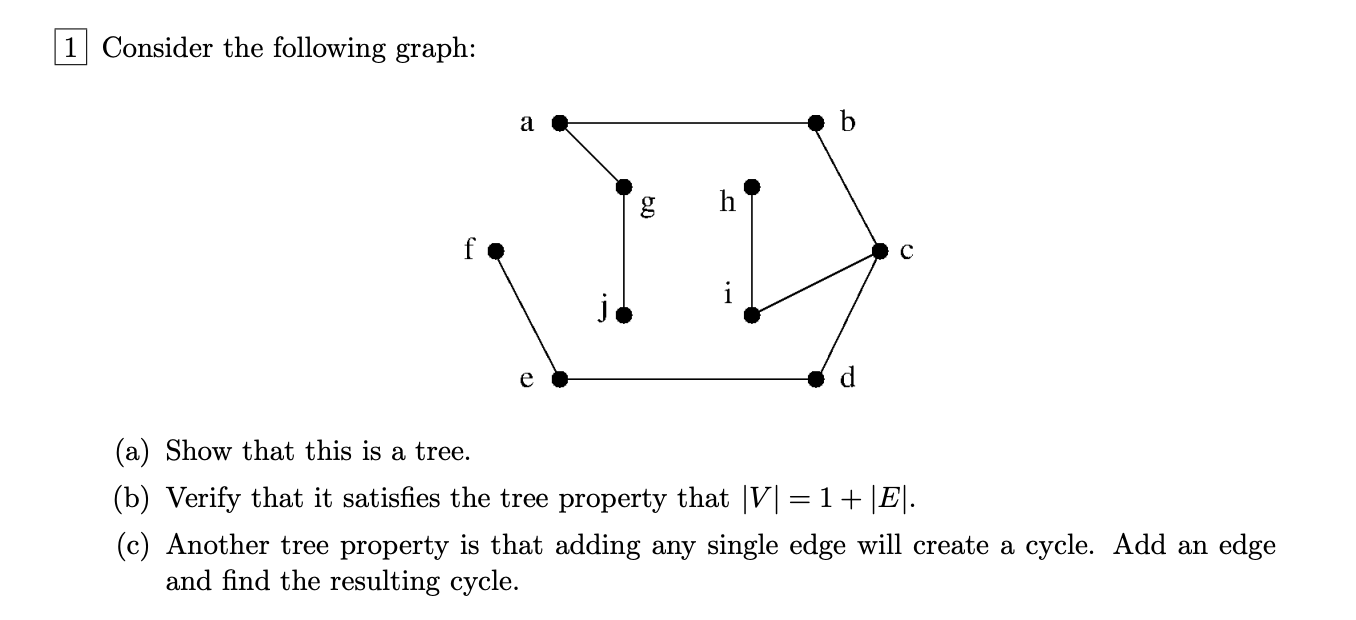Solved 1 Consider the following graph: (a) Show that this is | Chegg.com