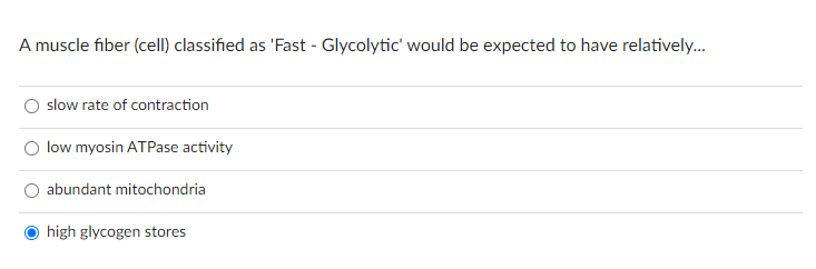 Solved A muscle fiber (cell) classified as 'Fast - | Chegg.com