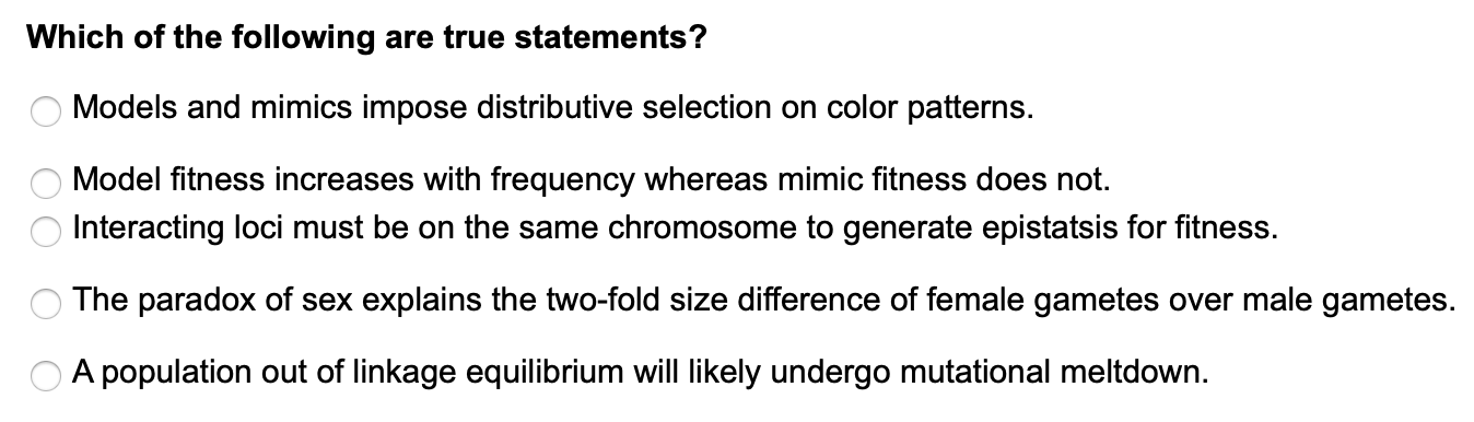 Solved Which of the following are true statements? Models | Chegg.com