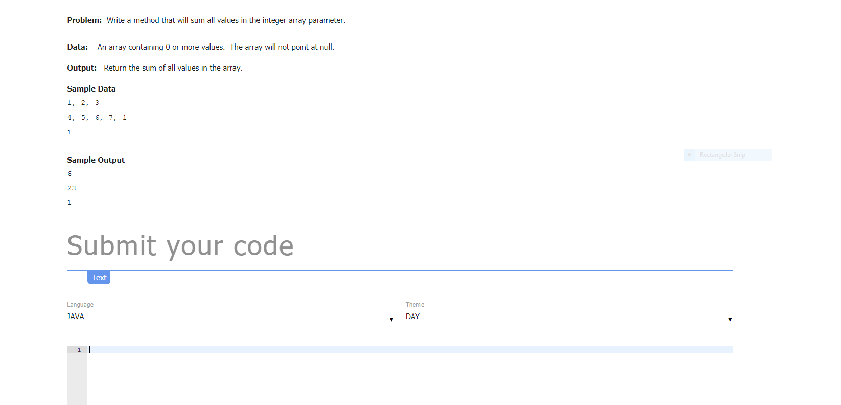 Solved Problem: Write a method that will sum all values in | Chegg.com