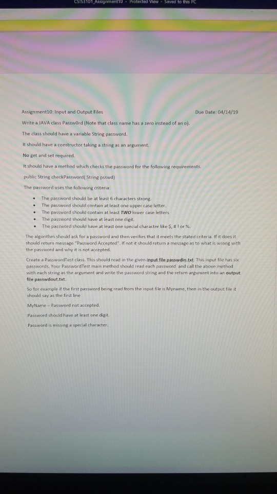 Solved 101 Assignmenti-Protected View Saved to this PC | Chegg.com