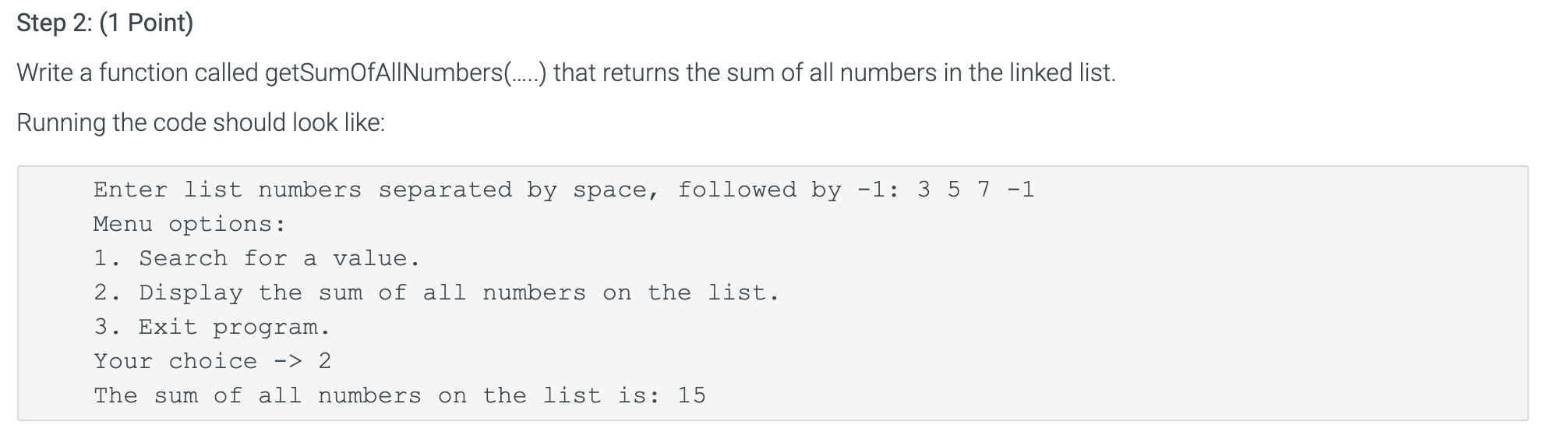 Solved Step 1: (2 Point) Write a search function called | Chegg.com