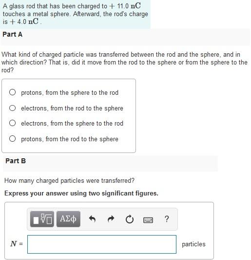 Solved A glass rod that has been charged to + 11.0 nC | Chegg.com