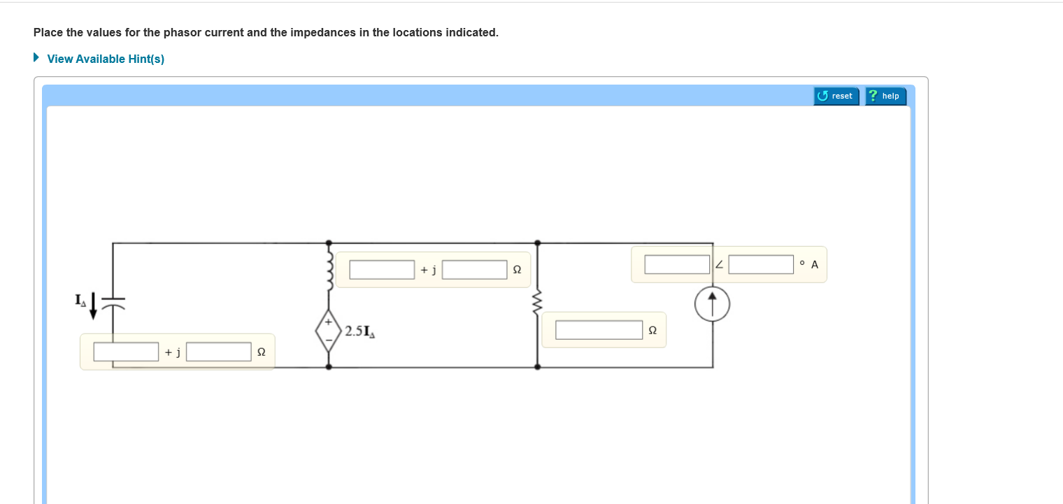 Solved Part E - Use phasor methods to transform a circuit | Chegg.com