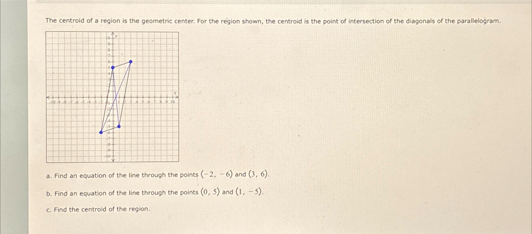 Solved The centroid of ﻿a region is ﻿the geometric center. | Chegg.com