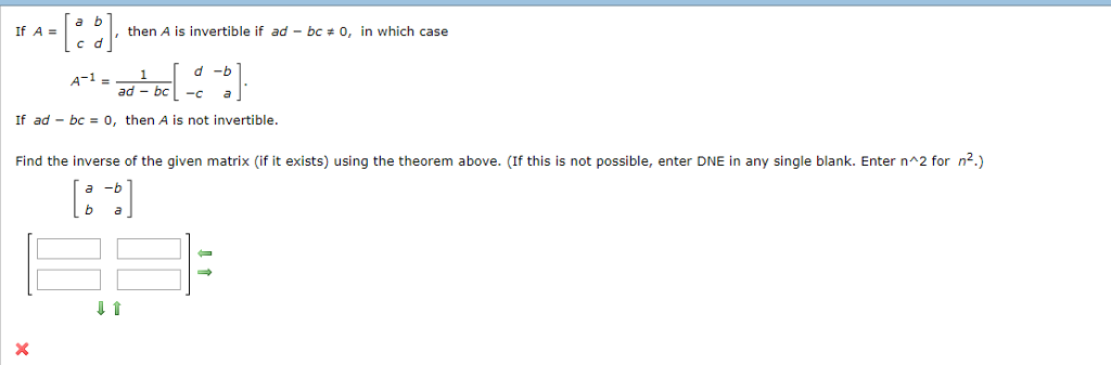 Solved If Aa B C D Then A Is Invertible If Ad Bc 0 In 