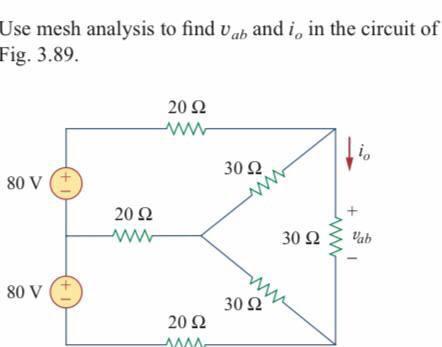Solved Use mesh analysis to find vab and i, in the circuit | Chegg.com