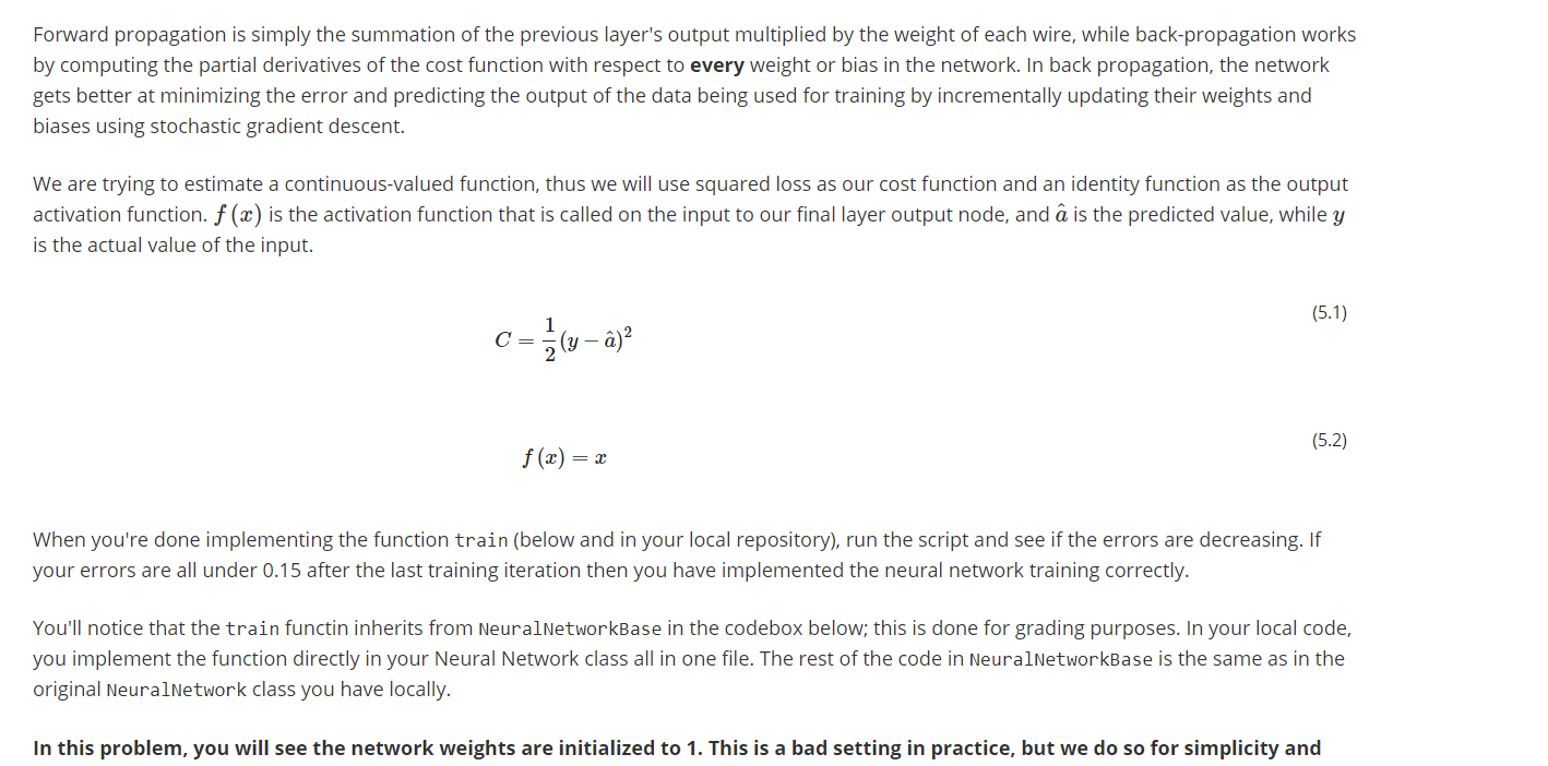 Solved Forward propagation is simply the summation of the | Chegg.com