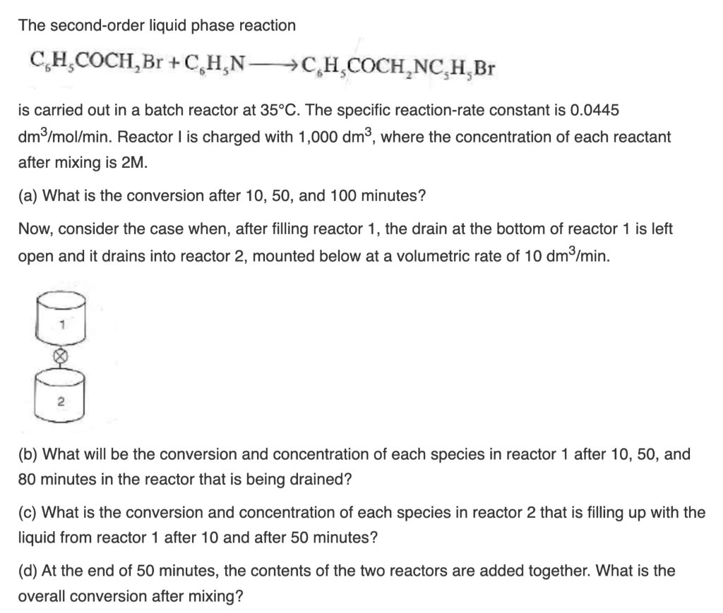 The second-order liquid phase reaction CH,COCH,Br | Chegg.com