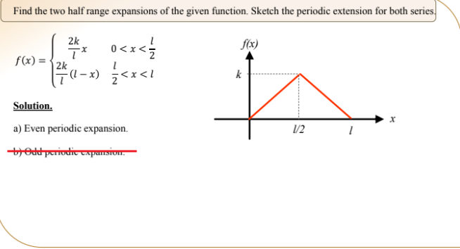 Solved Find the two half range expansions of the given | Chegg.com