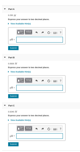 Solved Determine the pHpH of an HFHF solution of each of the | Chegg.com