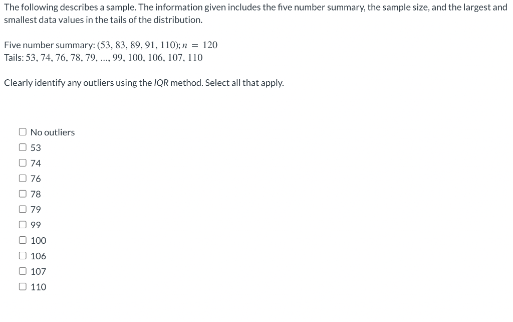 Solved The following describes a sample. The information | Chegg.com