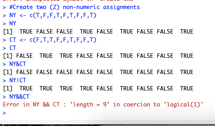 Solved > \#Create two (2) non-numeric assignments | Chegg.com