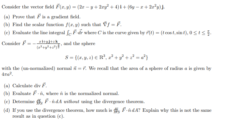 Solved Consider the vector field | Chegg.com