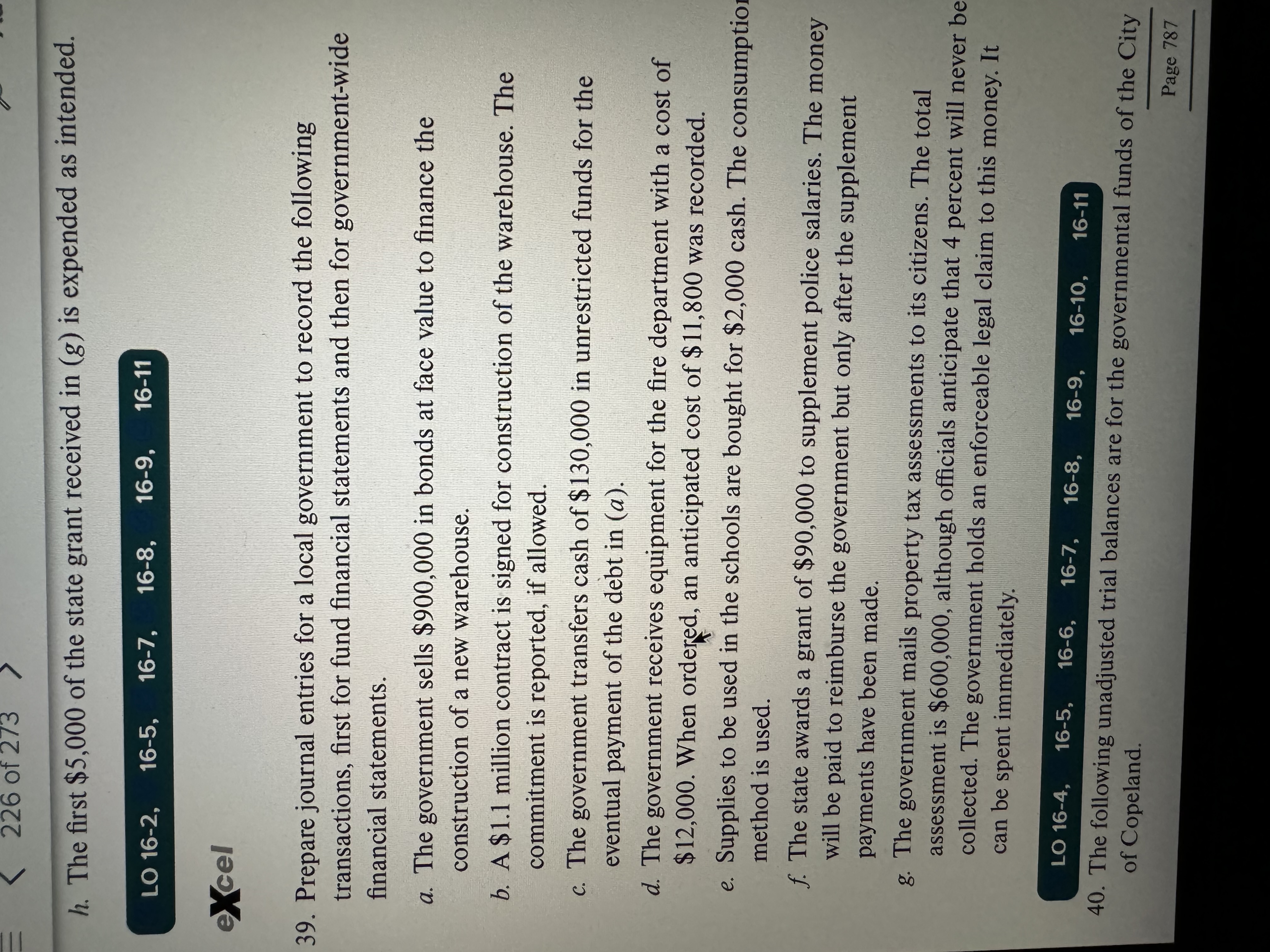 Solved h. ﻿The first $5,000 ﻿of the state grant received in | Chegg.com
