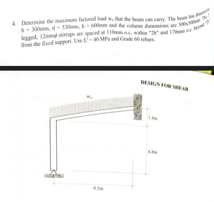 Solved 4. Determine the maximum factored load w, that the | Chegg.com