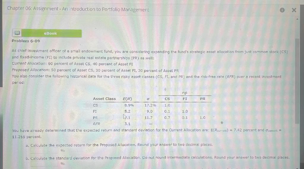 Solved Chapter 06: Assignment - An Introduction to Portfolio | Chegg.com
