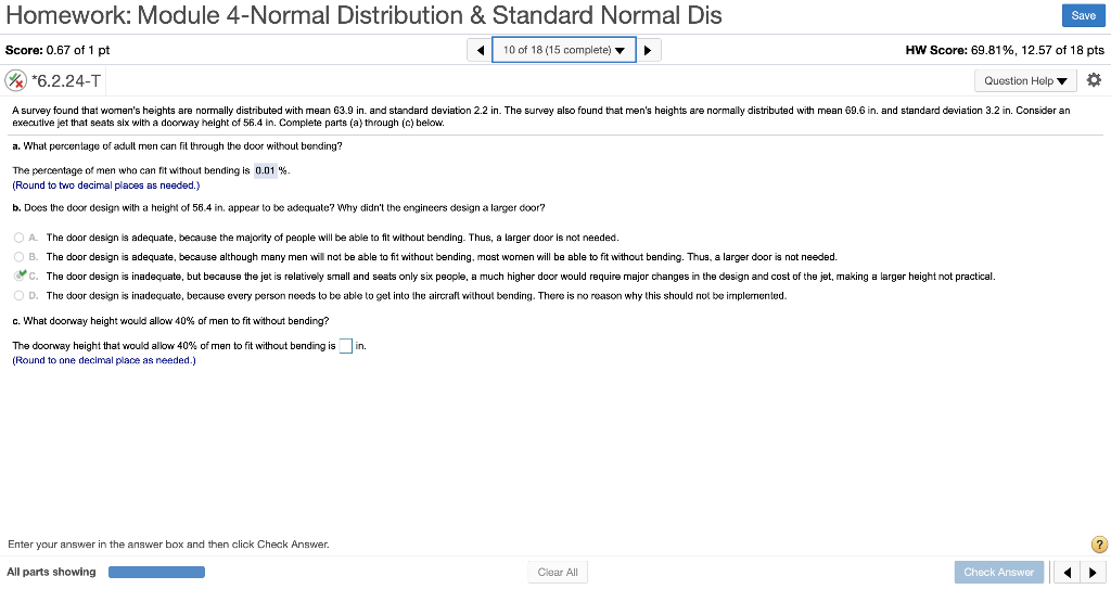 Solved Homework: Module 4-Normal Distribution & Standard | Chegg.com