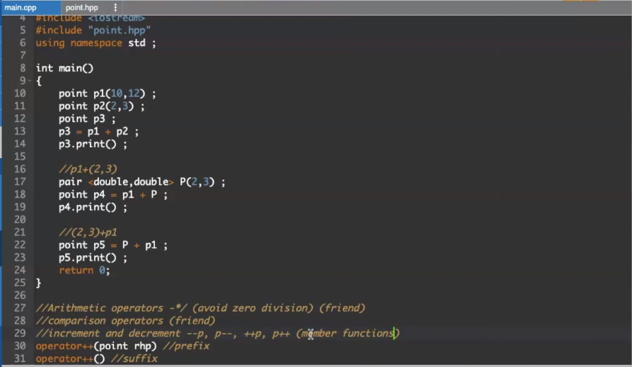 Solved main.cpp point.hpp 4 #include 5 #include "point. | Chegg.com