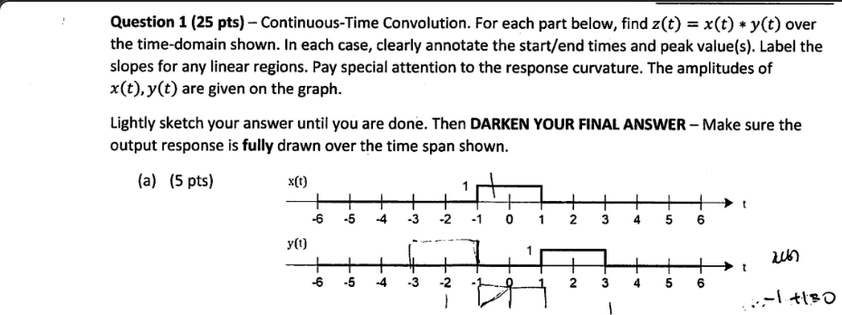 Solved Question 1 (25 pts) - Continuous-Time Convolution. | Chegg.com