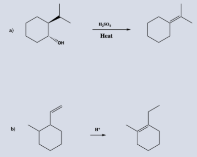 Solved H,SO a) Heat IOH b) | Chegg.com