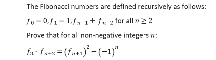 Solved The Fibonacci numbers are defined recursively as | Chegg.com