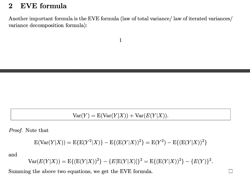 Solved 2 EVE formula Another important formula is the EVE | Chegg.com