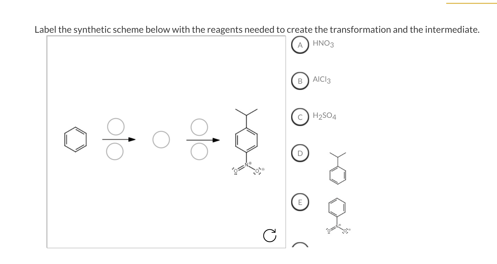 Solved Label the synthetic scheme below with the reagents | Chegg.com