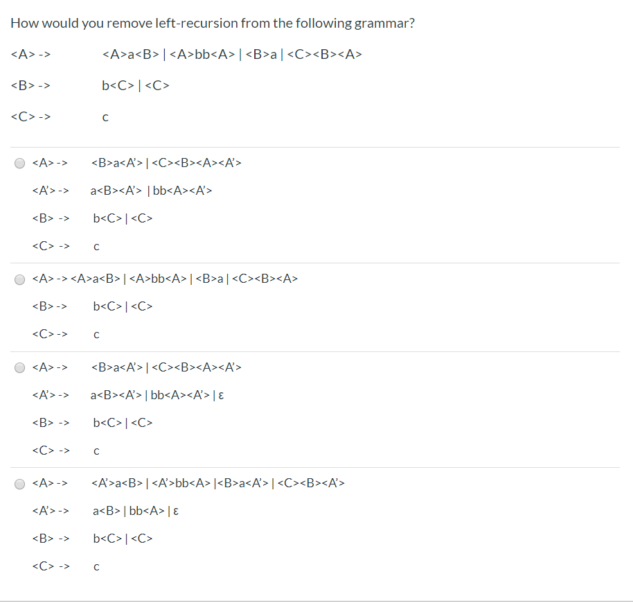 Solved How Would You Remove Left Recursion From The